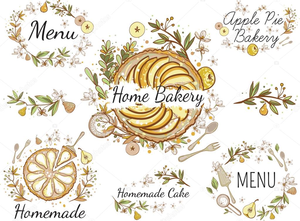 Hand drawn baker business baked label — Stock Vector © Sopelkin #121202992