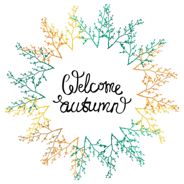 Welcome autumn lettering and twigs. — Stock Vector © Sopelkin #123481930