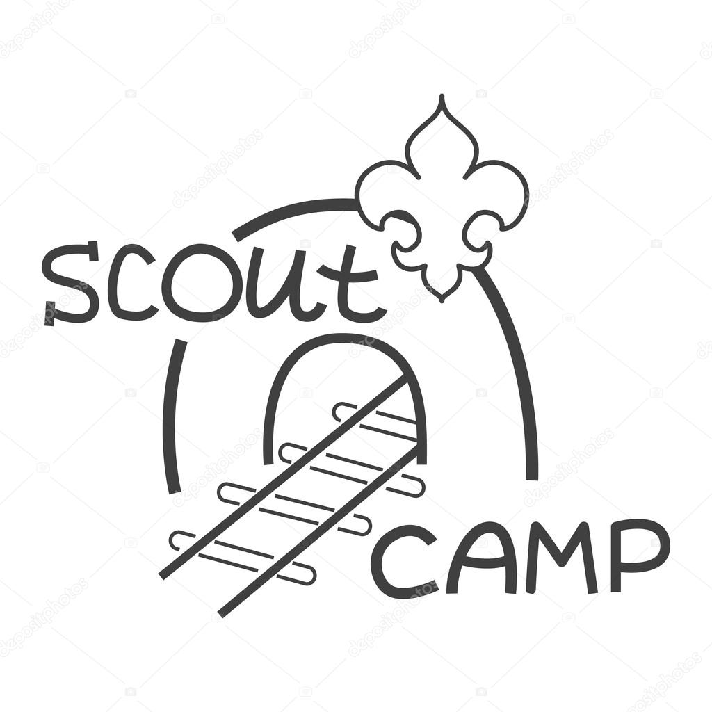 Vector emblem Scout camp Stock Vector by ©pp_scout 108619740