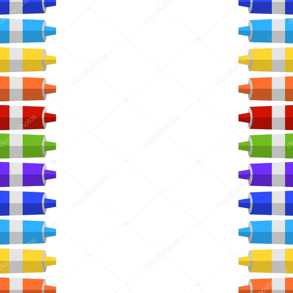 Background and border from tubes of paint. Place for your text. Stock ...
