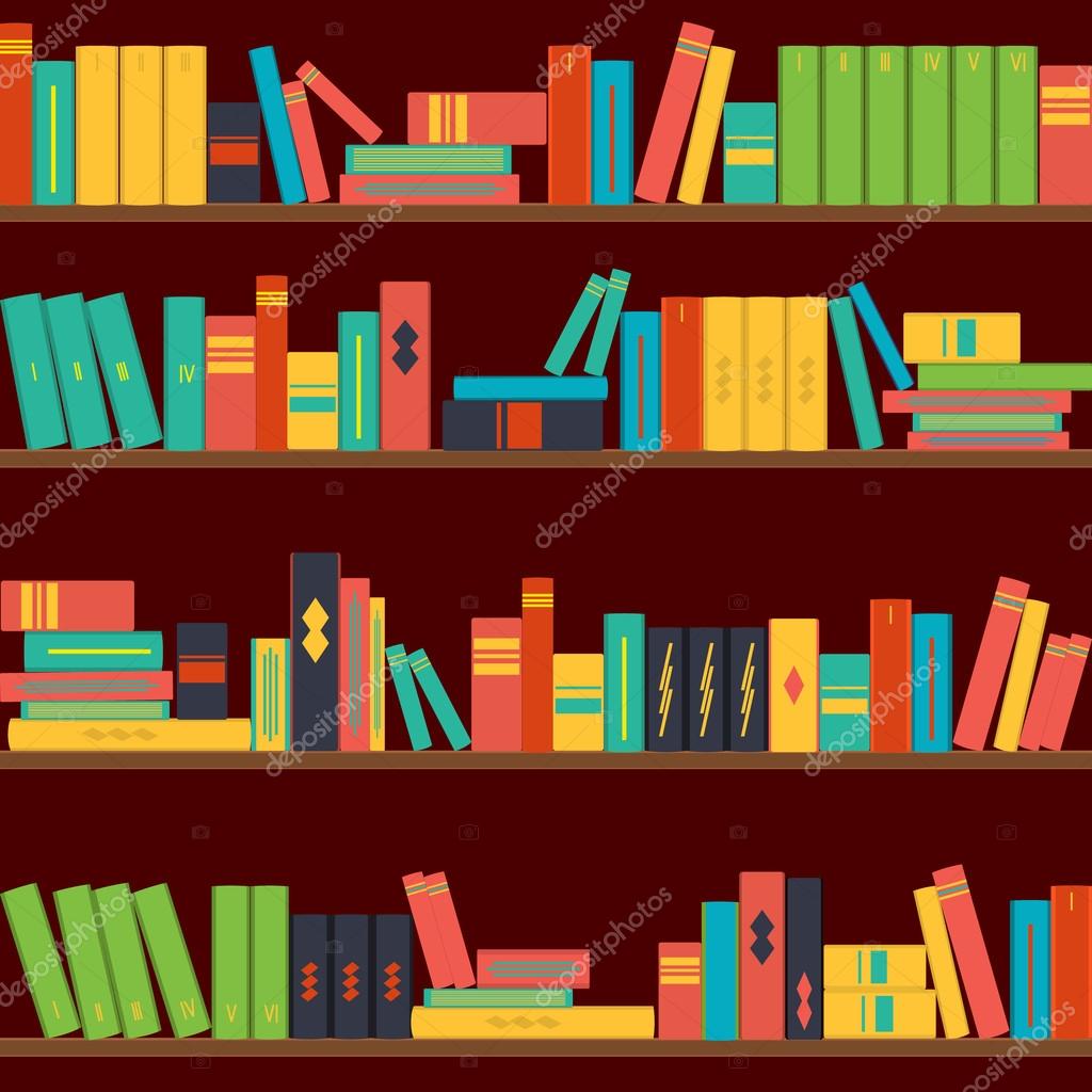 Seamless pattern bookshelves Stock Vector by ©pp_scout 65643799