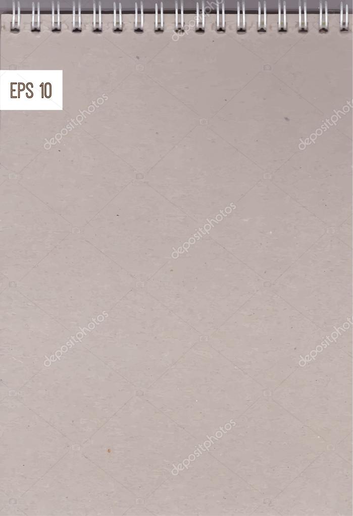 Detailed realistic background - a sheet of notebook on a spring craft ...