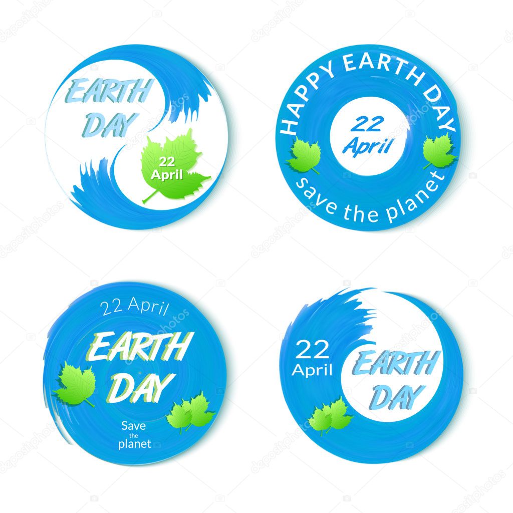 Earth Day badges set isolated — Stock Vector © shipiolik #105973202