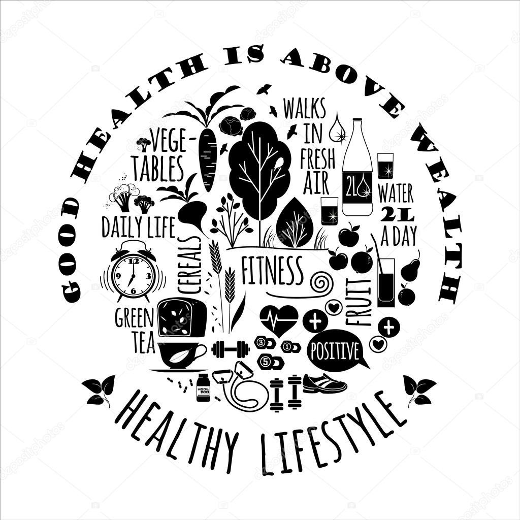 Healthy lifestyle vector illustration. — Stock Vector © Nadezda_Grapes ... Healthy lifestyle vector illustration. — Stock Vector © Nadezda_Grapes ...