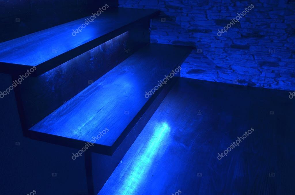 Illuminated wooden stairs — Stock Photo © cobraCZ #60359095