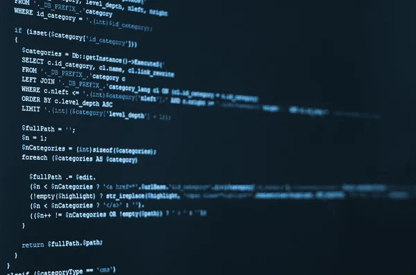 Programming code on black screen, purple text Stock Photo by ©cobraCZ ...