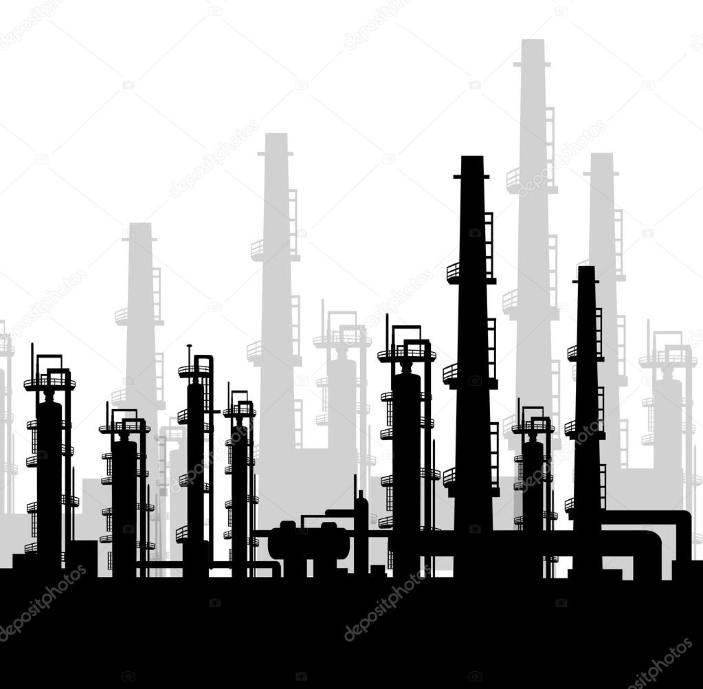 Oil & Gas Refinery Stock Vector by ©samillustration 55712421
