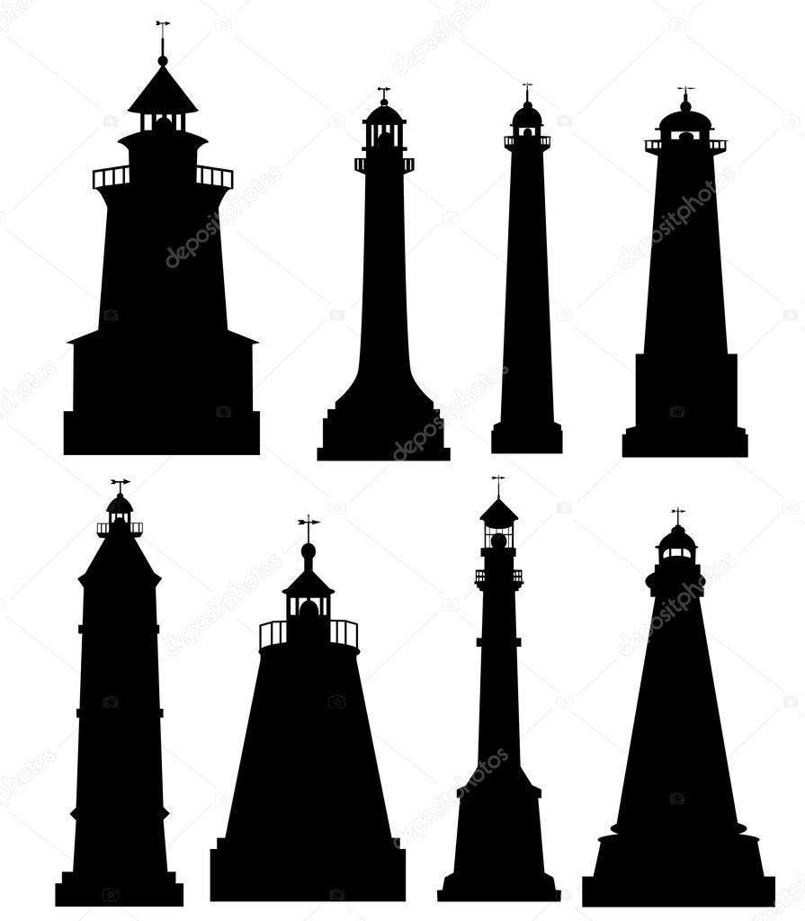 Lighthouse Silhouette Set — Stock Vector © samillustration #76042423 Lighthouse Silhouette Set — Stock Vector © samillustration #76042423