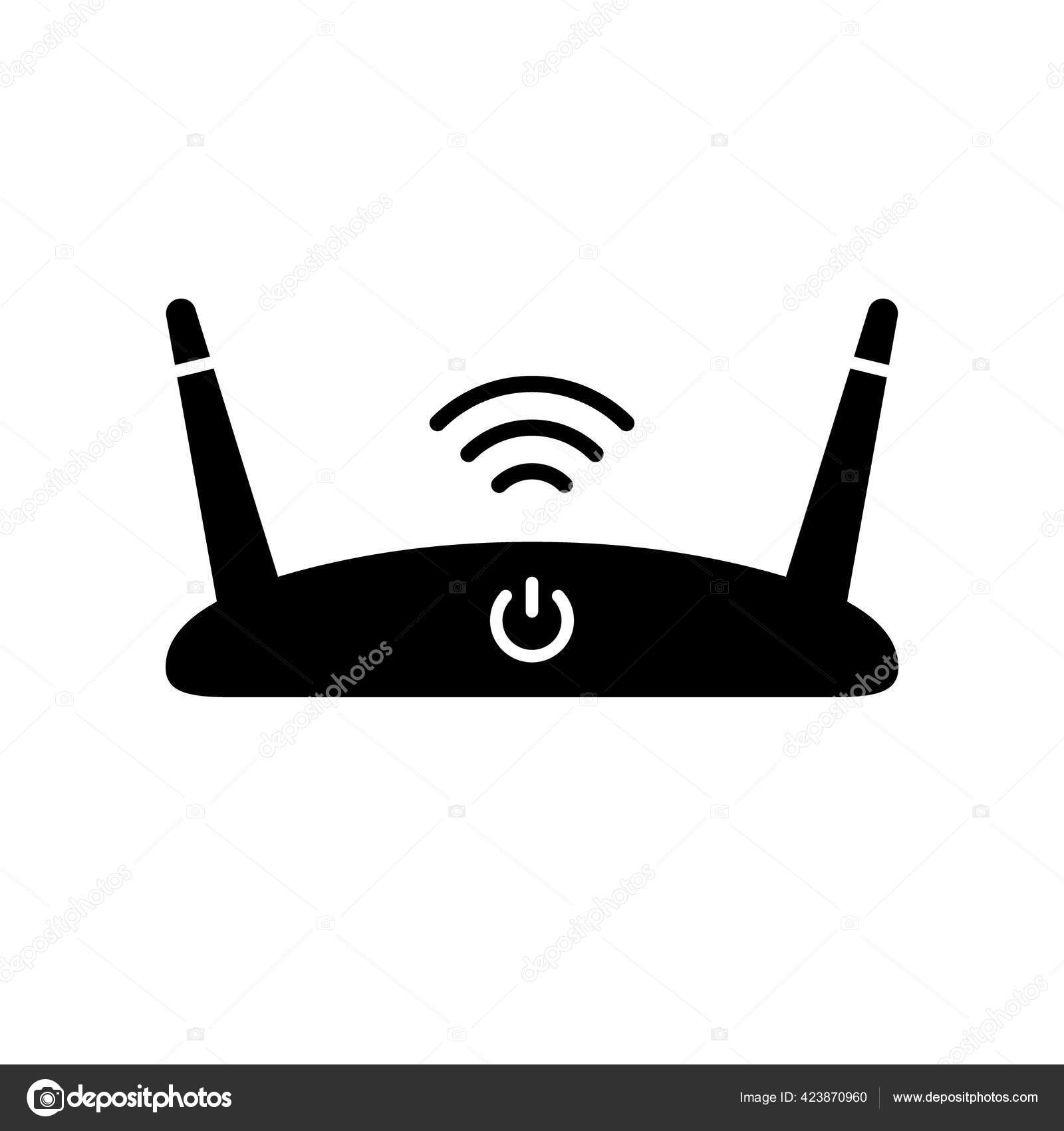 Silhouette Router Outline Icon Device Wireless Internet Black Simple ...