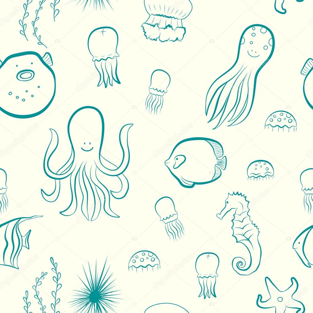 Sea pattern. Stock Vector Image by ©TashaNatasha #53050295