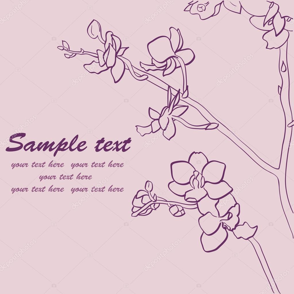 Hand Drawn Orchid Branch Silhouette — Stock Vector © Tashanatasha 59288097