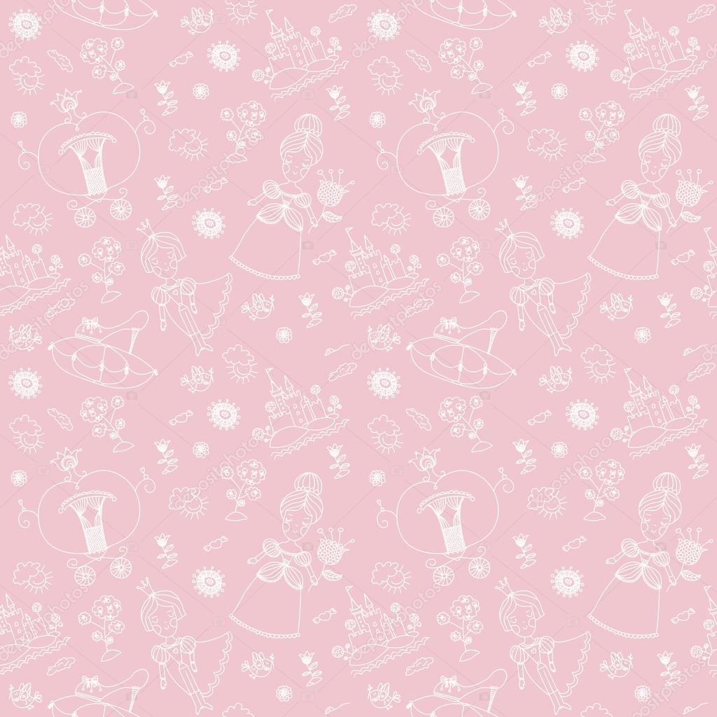 Cinderella Hand drawn background. — Stock Vector © Alextanya #69608965