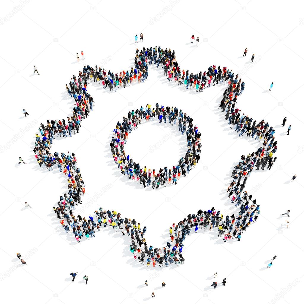People cog gear icon — Stock Photo © tai11 #102642616