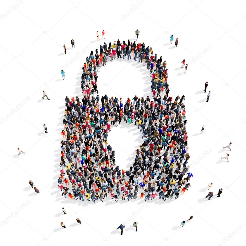 People group lock 3d Stock Photo by ©tai11 113849594
