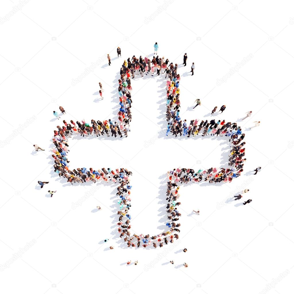 People in the form of a plus. — Stock Photo © tai11 #71502709