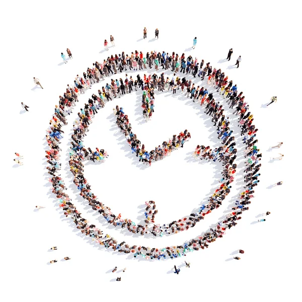 People in the shape of clock. — Stock Photo © tai11 #74899879
