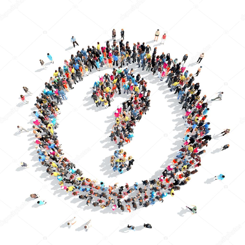 People in the shape of a question mark. — Stock Photo © tai11 #75950019
