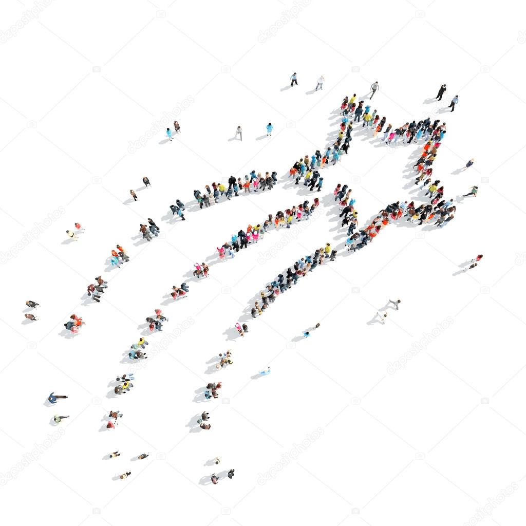 People in the shape of a shooting star. — Stock Photo © tai11 #79708990