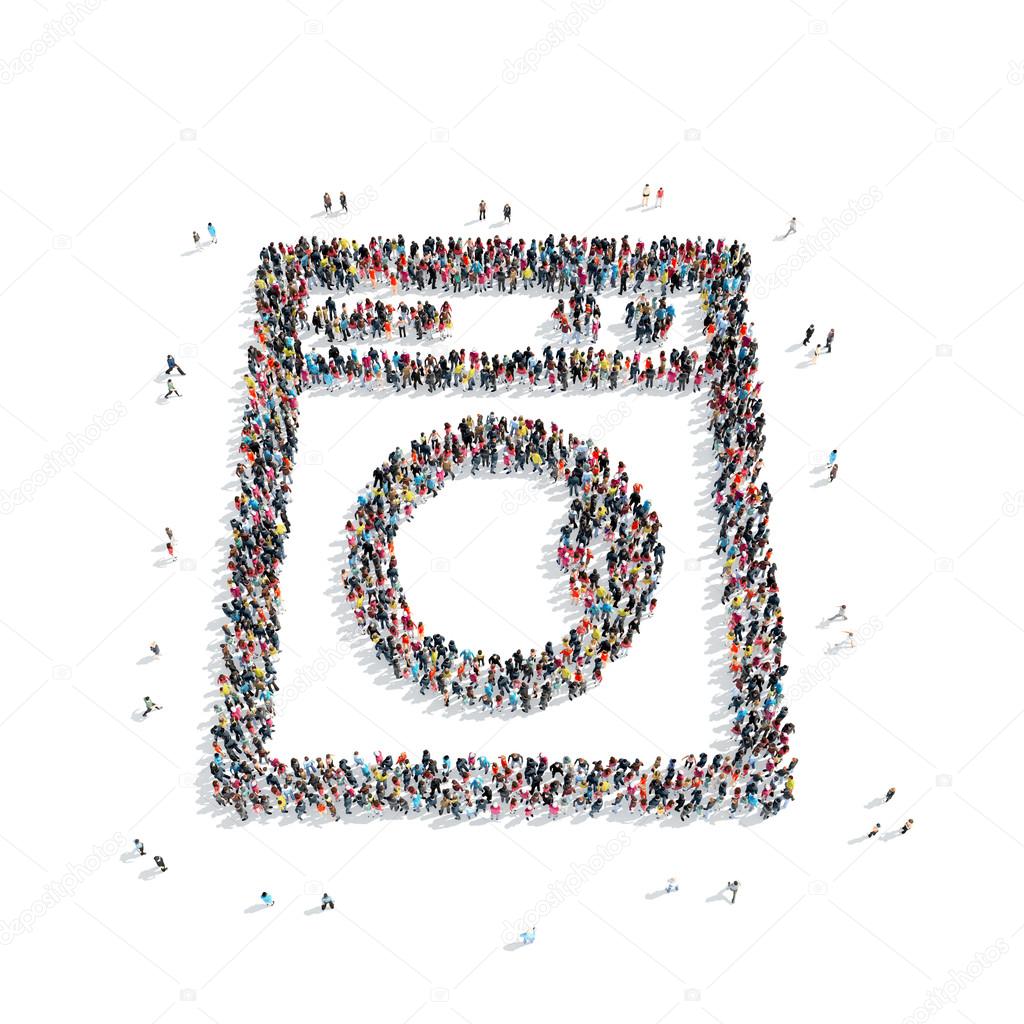 Group people shape washing machine — Stock Photo © tai11 #81180972