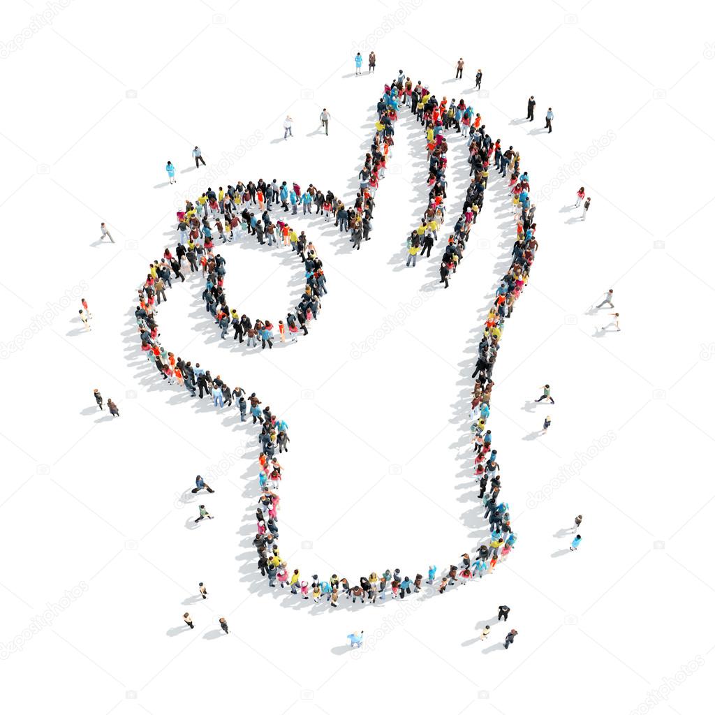 People shape hand cartoon Stock Photo by ©tai11 83943054