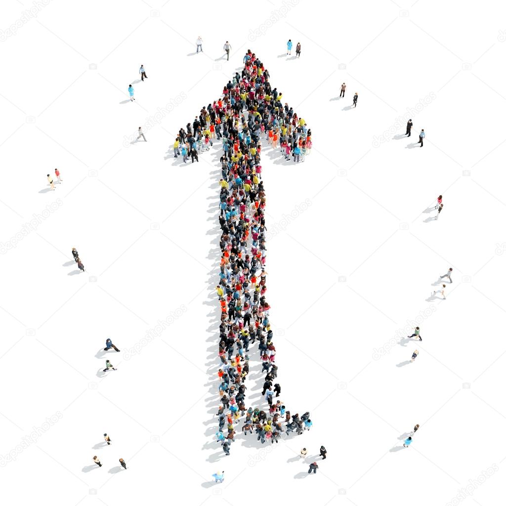 People shape arrow cartoon — Stock Photo © tai11 #84962818