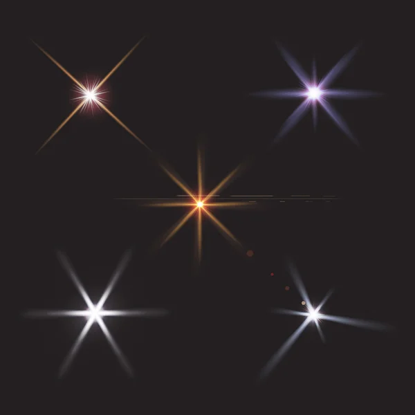 Lens flares star lights vector Stock Vector by ©tai11 85923114