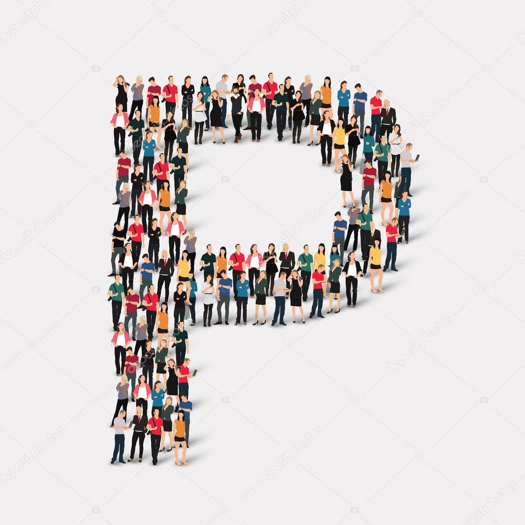 Group people letter form Stock Vector Image by ©tai11 #87455654