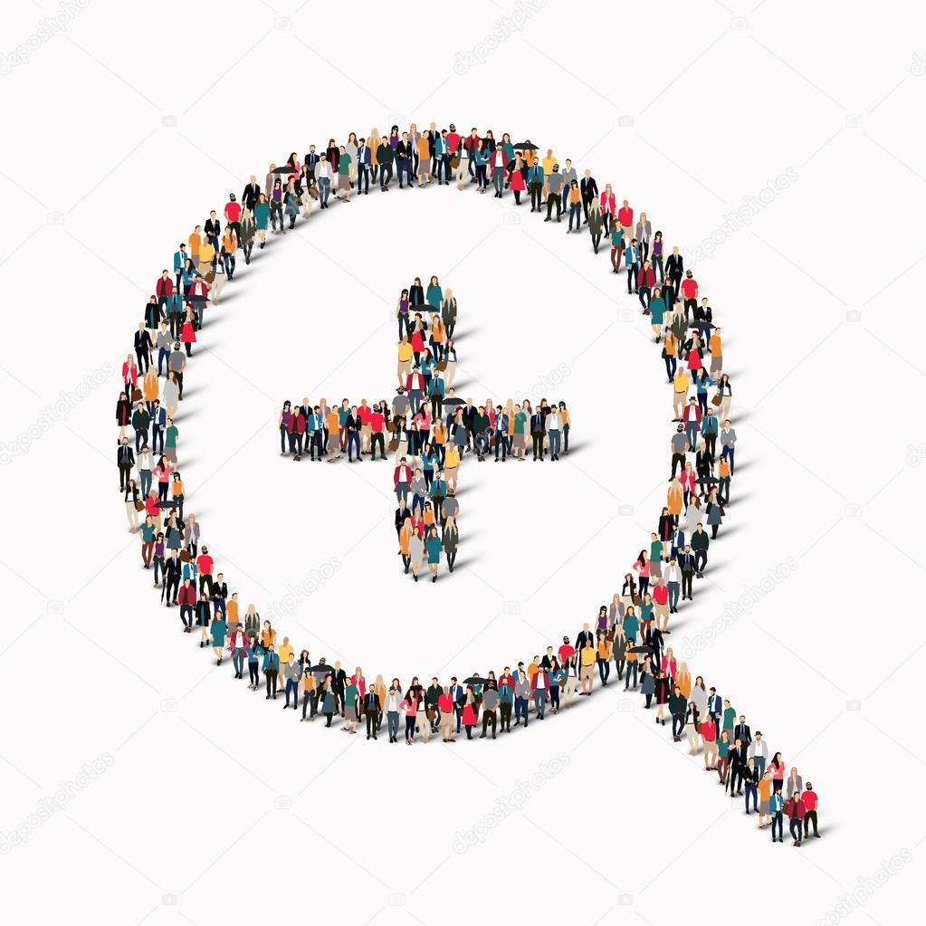 People shape magnifying glass plus — Stock Photo © tai11 #93492220