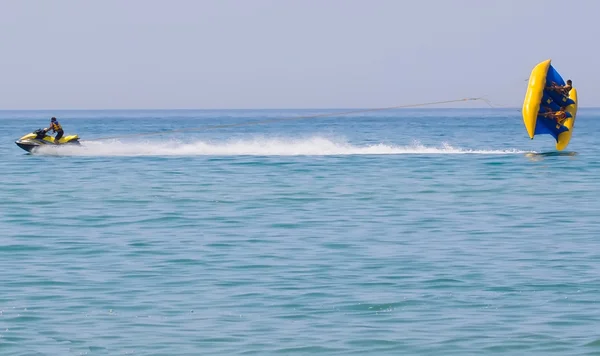 People having fun on batman boat — Stock Photo © scherbinator #77972240