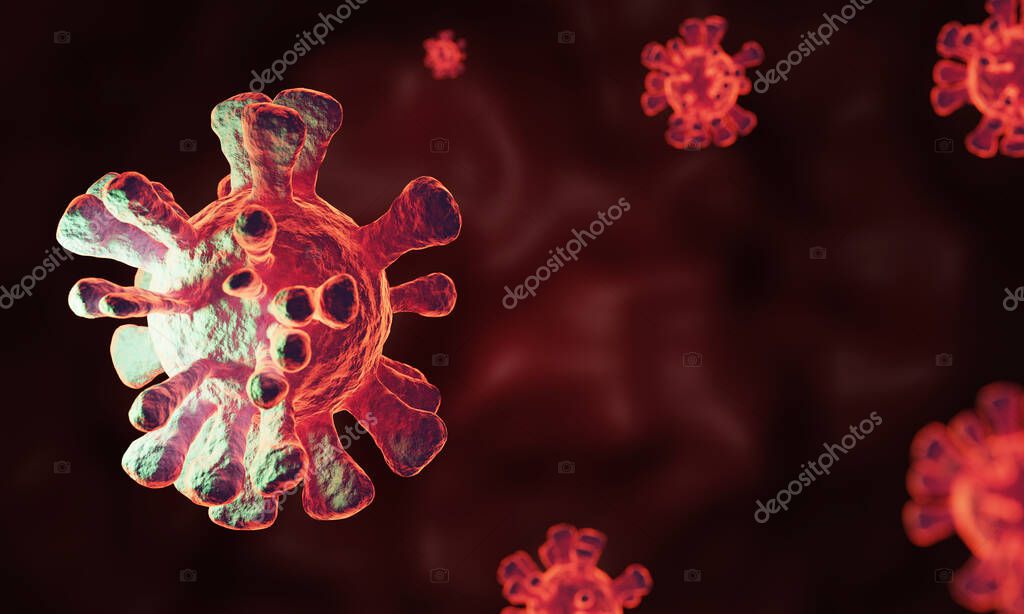 Mutación del virus de la Corona Roja bajo el microscopio, pandemia ...