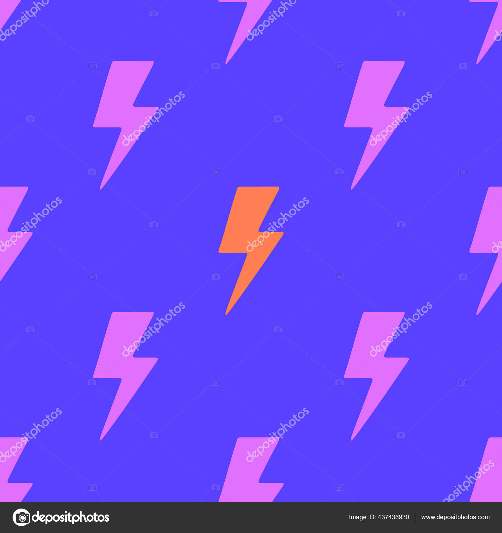 Hand Drawn Seamless Vector Pattern Power Symbol Vintage Background ...