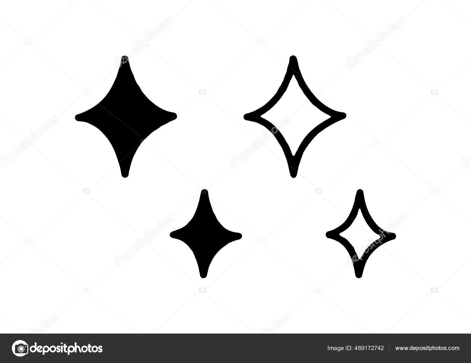 Hand Drawn Vector Star Rough Edges Isolated White Background Shining ...