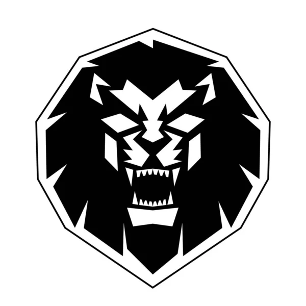 Lion Head front view logo vector design template icon illustration ...