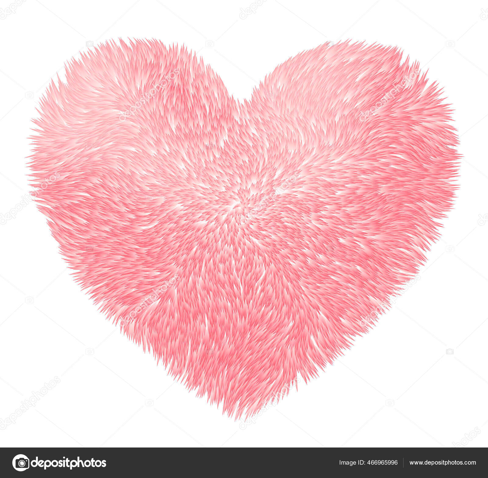Vector pink fluffy heart isolated on white background Stock Vector by ...