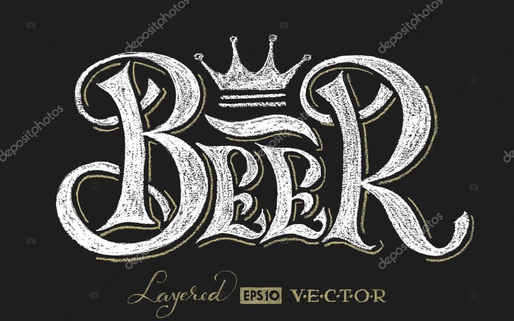 Beer lettering on chalkboard Stock Vector Image by ©polygraphus #74268081