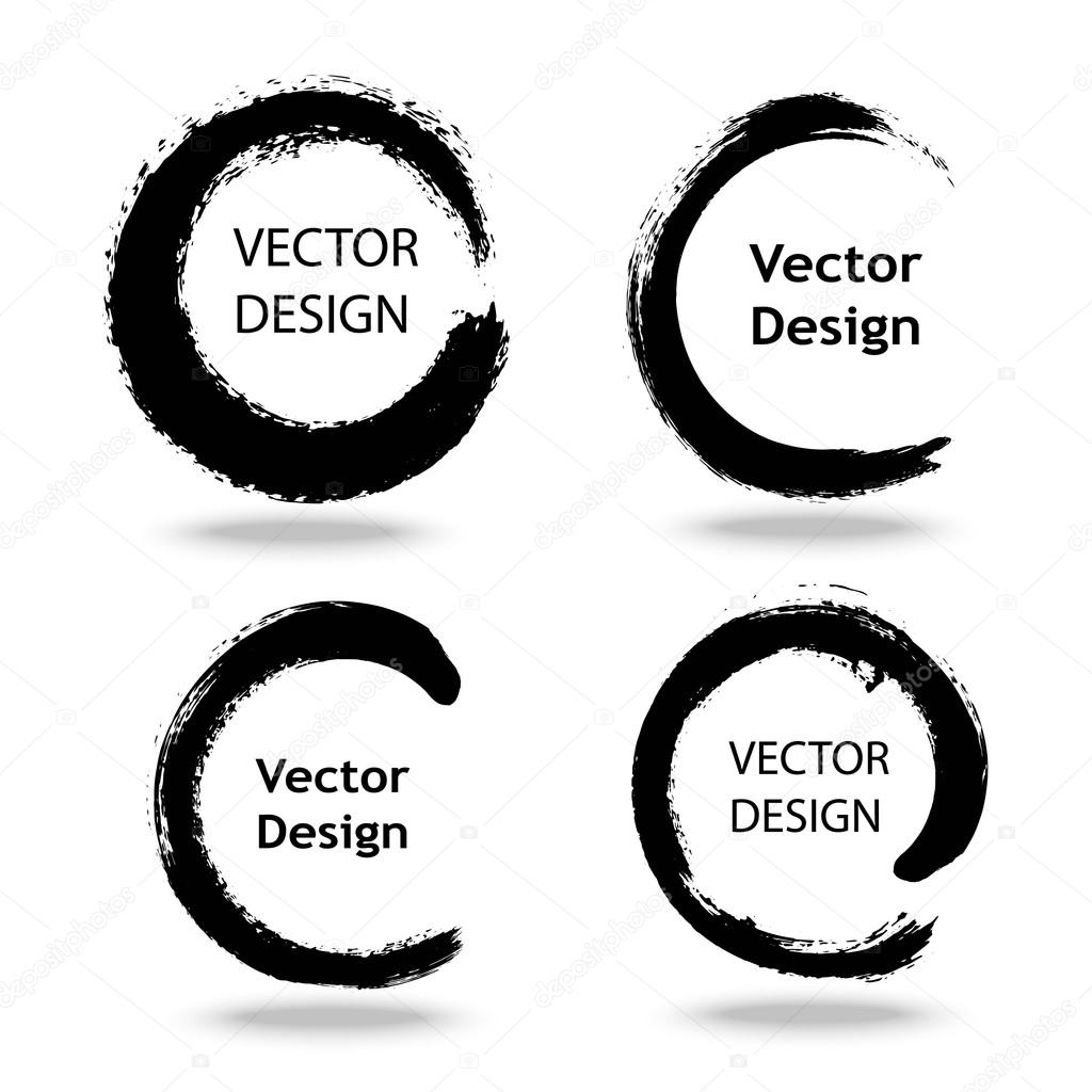 Collection of artistic creative painted circles for logo, label ...