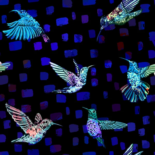 Hummingbird pattern Stock Vectors, Royalty Free Hummingbird pattern ...