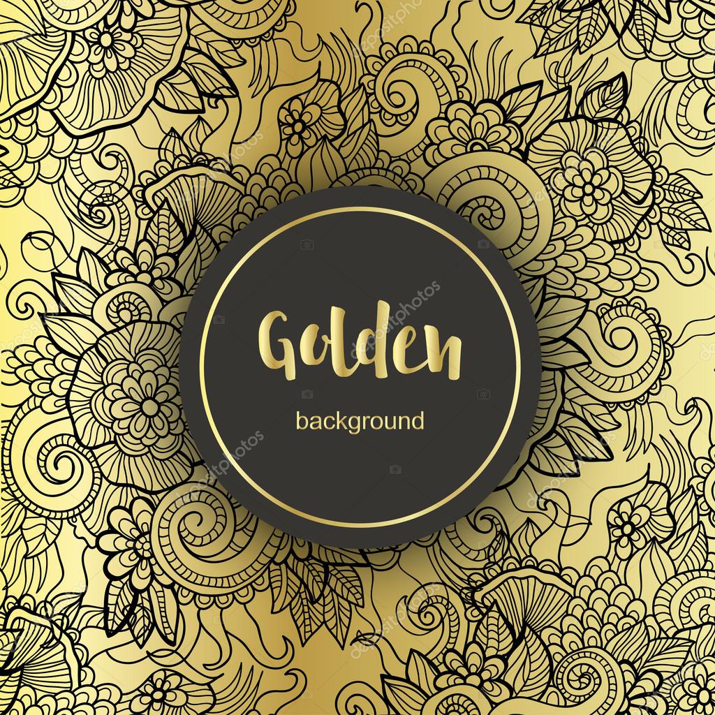 Golden card Background — Stock Vector © Olga_C #96394674