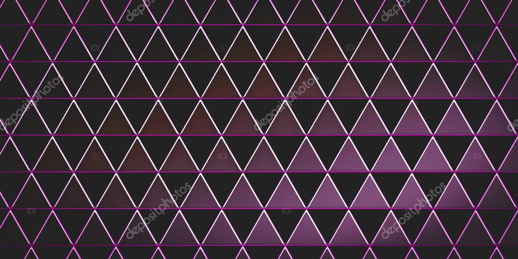Patrón de triángulos equiláteros de color rosa sobre negro con ...