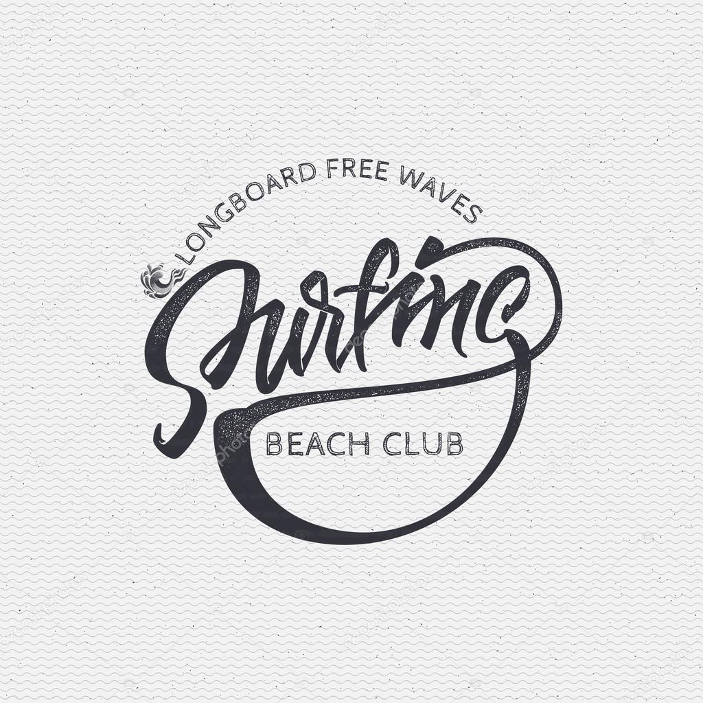 Las insignias de surf muestran diferencias hechas a mano, hechas usando ...