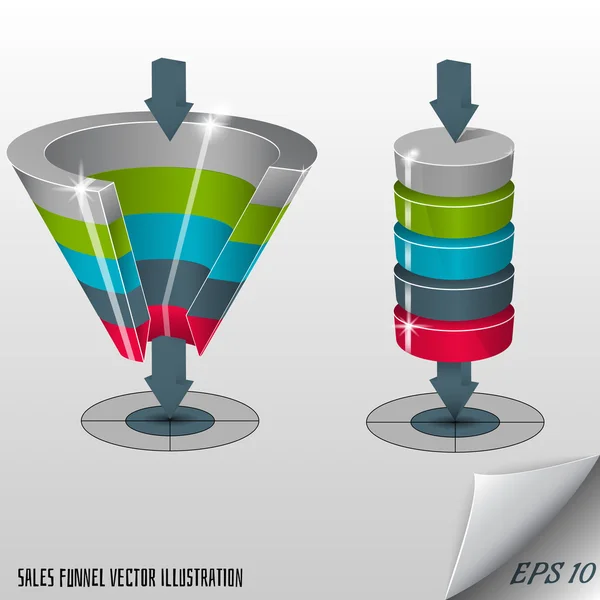 Conversion or sales funnel 3d, vector graphics Stock Vector Image by ...