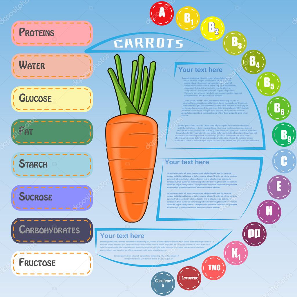Healthy Vegetable Infographic with Carrot Stock Illustration by ...