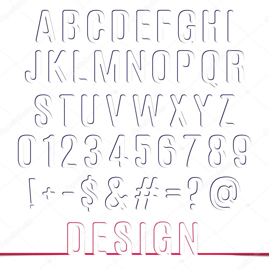 Alfabeto letras y números conjunto de vectores Vector de Stock de ...