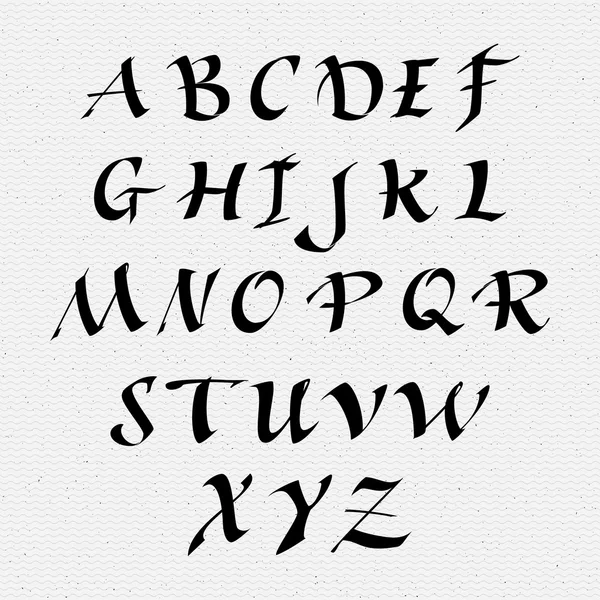 Ruling pen script lettering font, handwritten calligraphic alphabet ...