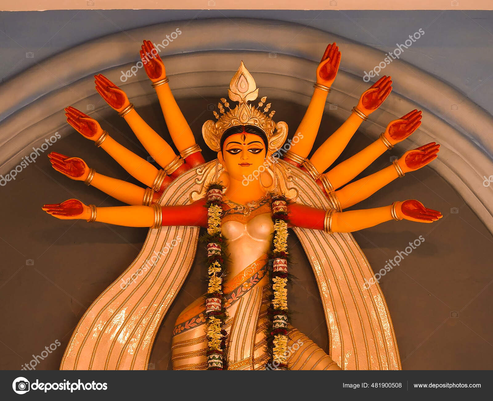 Supreme Shakti Maa Durga Worshiped Diya Lamp Utmost Devotion Hindu ...