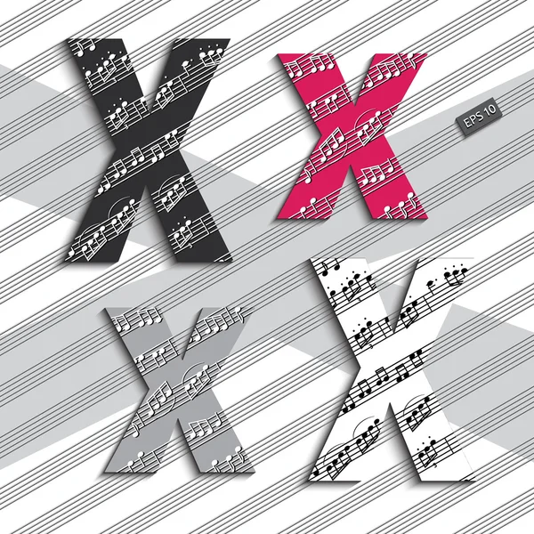 Vintage alphabet with ornaments of musical notes Stock Vector Image by ...