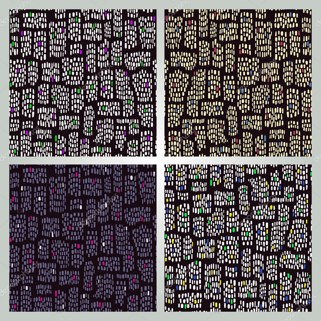 Set of seamless graphic backgrounds with groups of spots Stock Vector ...