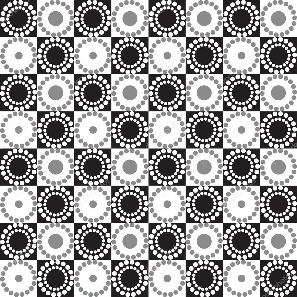 Seamless graphic pattern with circles and squares. Vector background ...