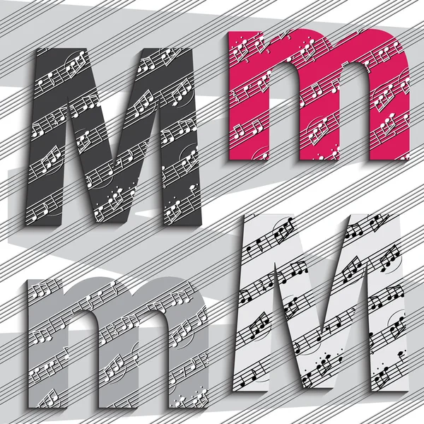 Alphabet - ABC - Letters - W - music - notes - 3d Stock Vector Image by ...