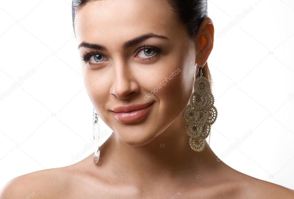 Beautiful girl on white background Stock Photo by ©sergey_sfoto 53576449